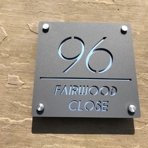 Contemporary Square House Sign Door Number Acrylic Door Sign Bespoke ...