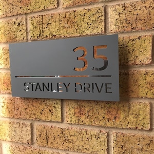 Stylist Contemporary House Sign, Door Numbers, Bespoke Design - Etsy