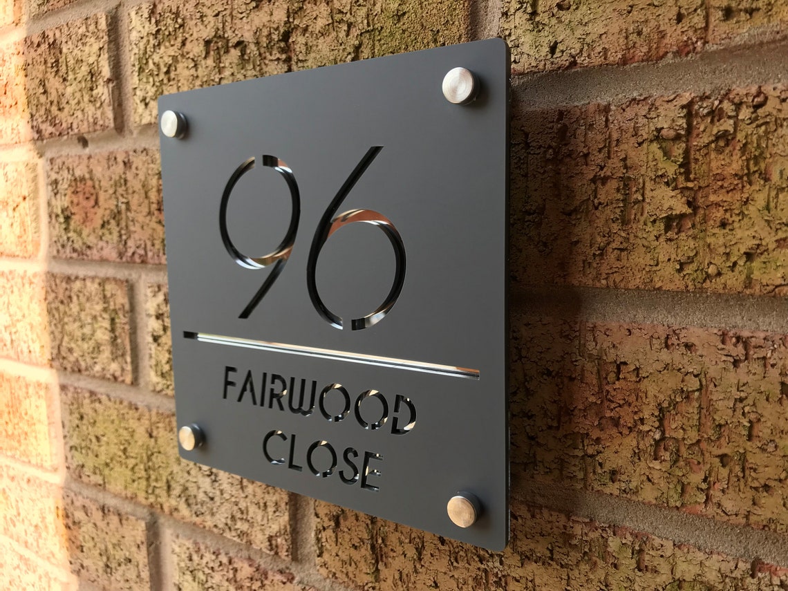 Contemporary Square House Sign Door Number Acrylic Door Sign - Etsy