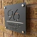 Modern Square House Number Sign: Grey Acrylic, Floating Design - Etsy UK