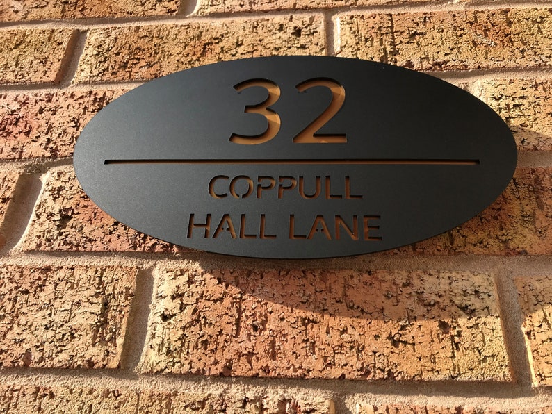 Oval House Sign Contemporary House Sign Door Number Acrylic - Etsy