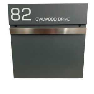 Modern Postbox, Grey & Black Wall Mounted Postboxes - Etsy