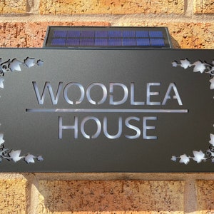 Contemporary Solar House Sign: Illuminated Address Plaque - Etsy UK