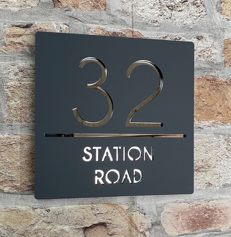 Contemporary Square House Sign Door Number Acrylic Door Sign - Etsy