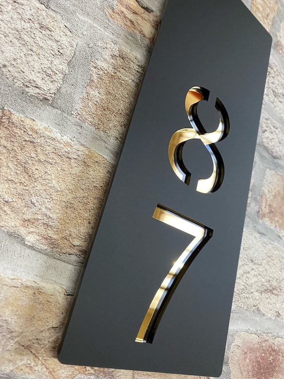 Contemporary House Number House Sign. | Etsy