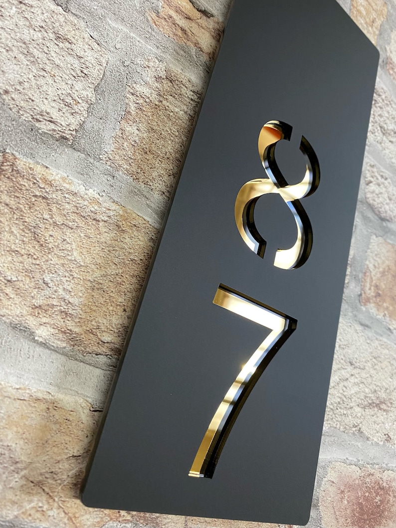 Contemporary House Number House Sign. | Etsy