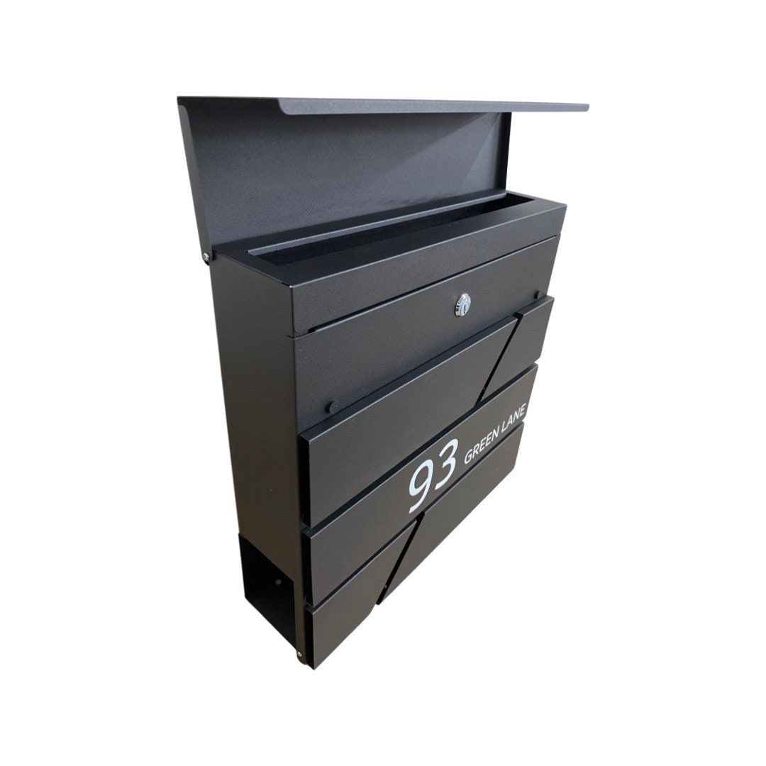 Contemporary Postbox Grey Post Box Modern Post Box. Black - Etsy