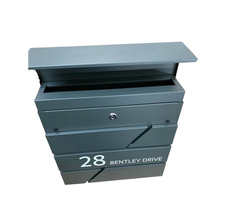 Contemporary Postbox Grey Post Box Modern Post Box. Black - Etsy