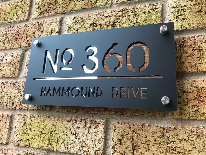 Contemporary House Sign | Etsy