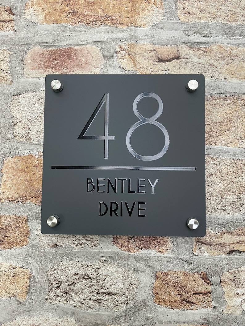 Contemporary House Sign Door Number Acrylic Door Sign Bespoke - Etsy UK
