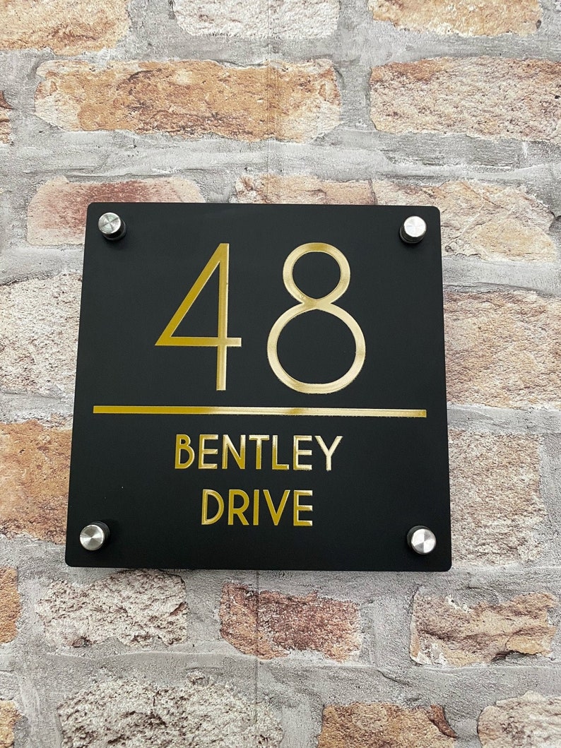 Contemporary House Sign Door Number Acrylic Door Sign Bespoke - Etsy UK