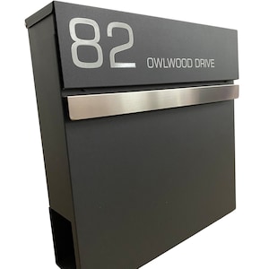 Modern Postbox, Grey & Black Wall Mounted Postboxes - Etsy