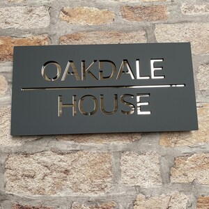 Contemporary House Name Plaque - Etsy UK