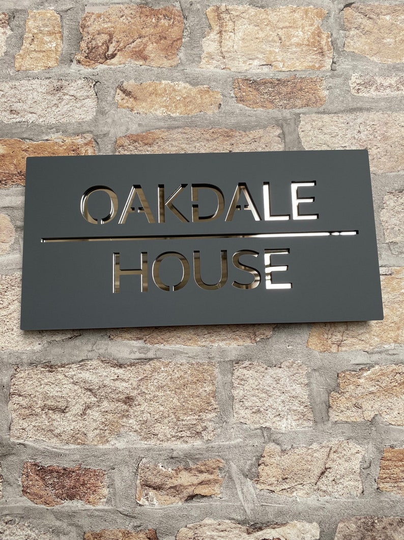 Contemporary House Name Plaque - Etsy UK