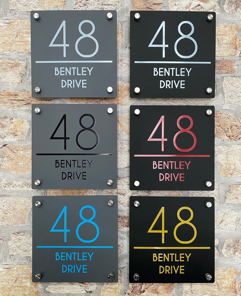 Contemporary House Sign Door Number Acrylic Door Sign Bespoke - Etsy UK