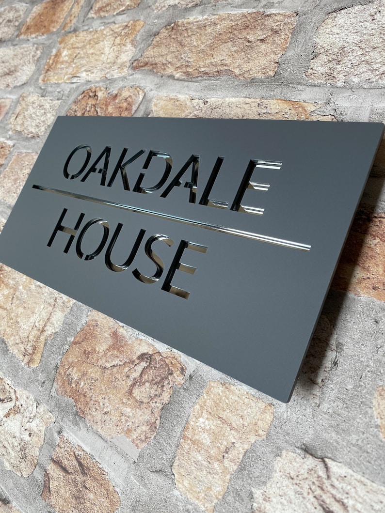 Contemporary House Name Plaque - Etsy UK
