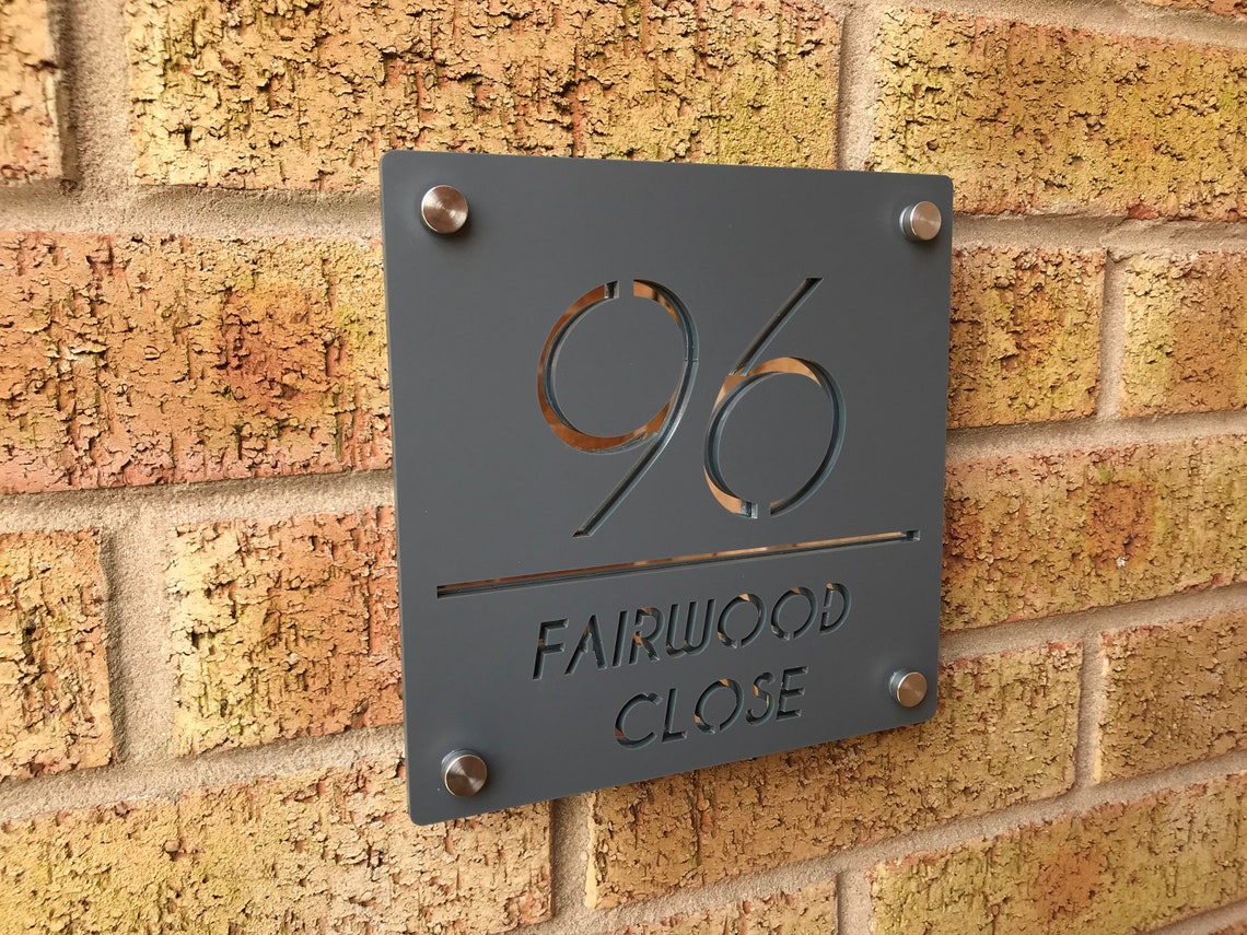 Contemporary Square House Sign Door Number Acrylic Door Sign - Etsy