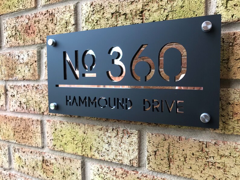 Contemporary House Sign | Etsy