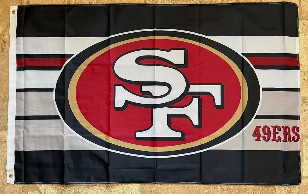 San Francisco 49ers Modern Striped Logo Design 3x5 Ft. Flag Flagpole ...
