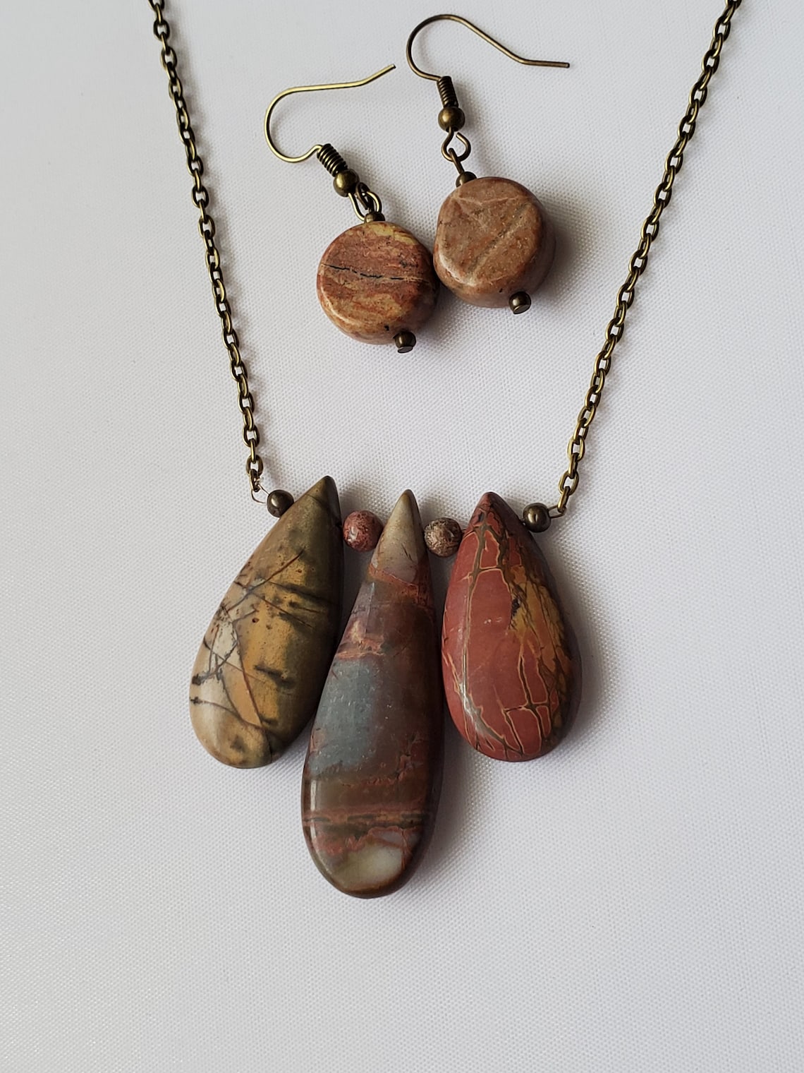 Rainbow Jasper Necklace Rainbow Jasper Jewelry Set | Etsy