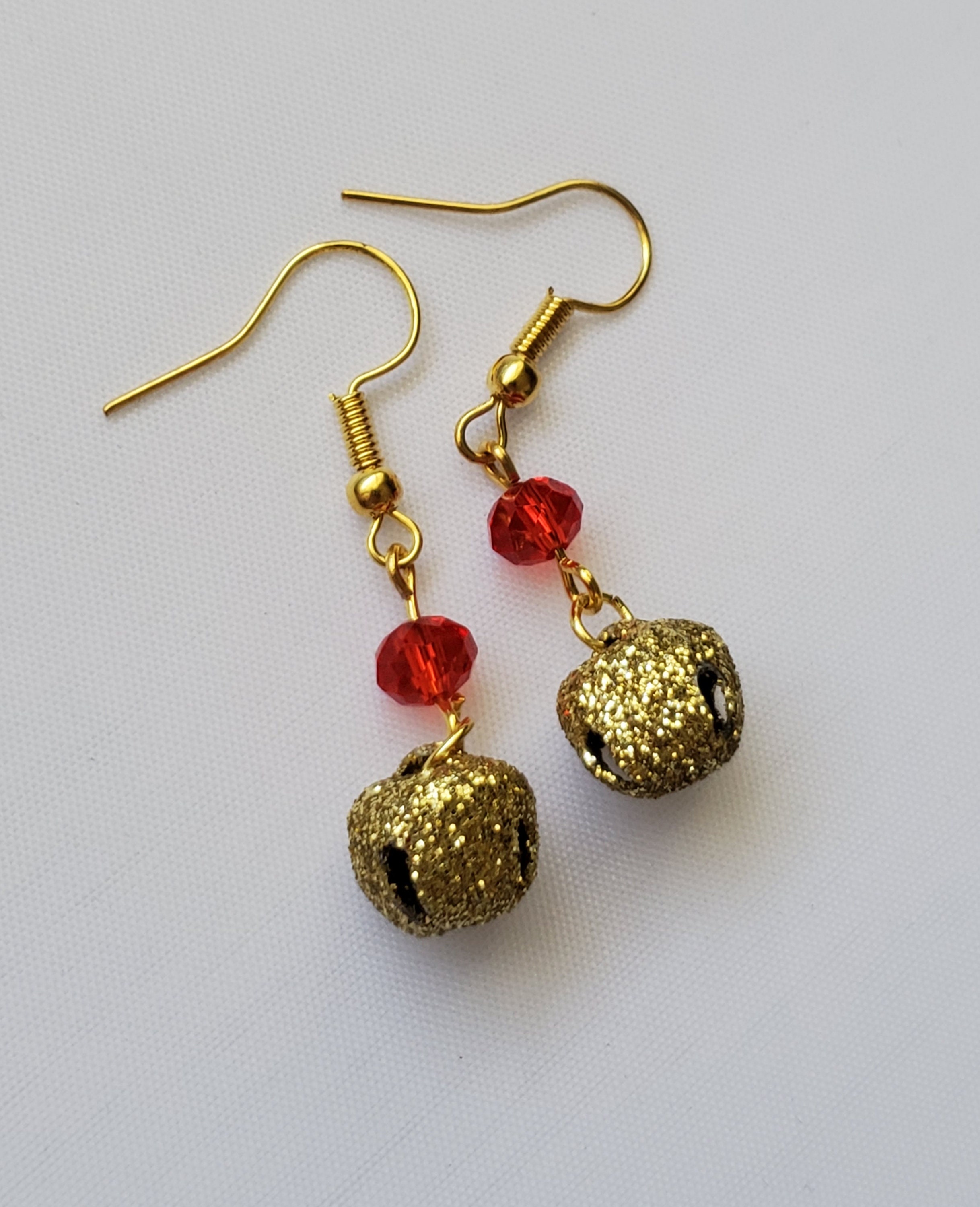 Jingle Bell Earrings Christmas Bell Earrings Gold Bell | Etsy