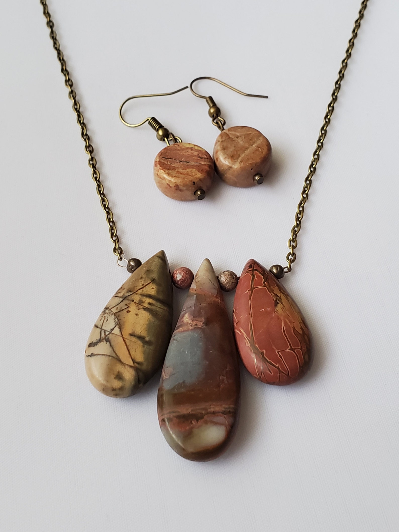 Rainbow Jasper Necklace Rainbow Jasper Jewelry Set | Etsy