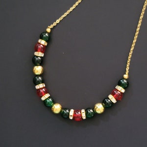Christmas Jewelry Set, Christmas Theme Necklace, Gold Sparkly Holiday ...