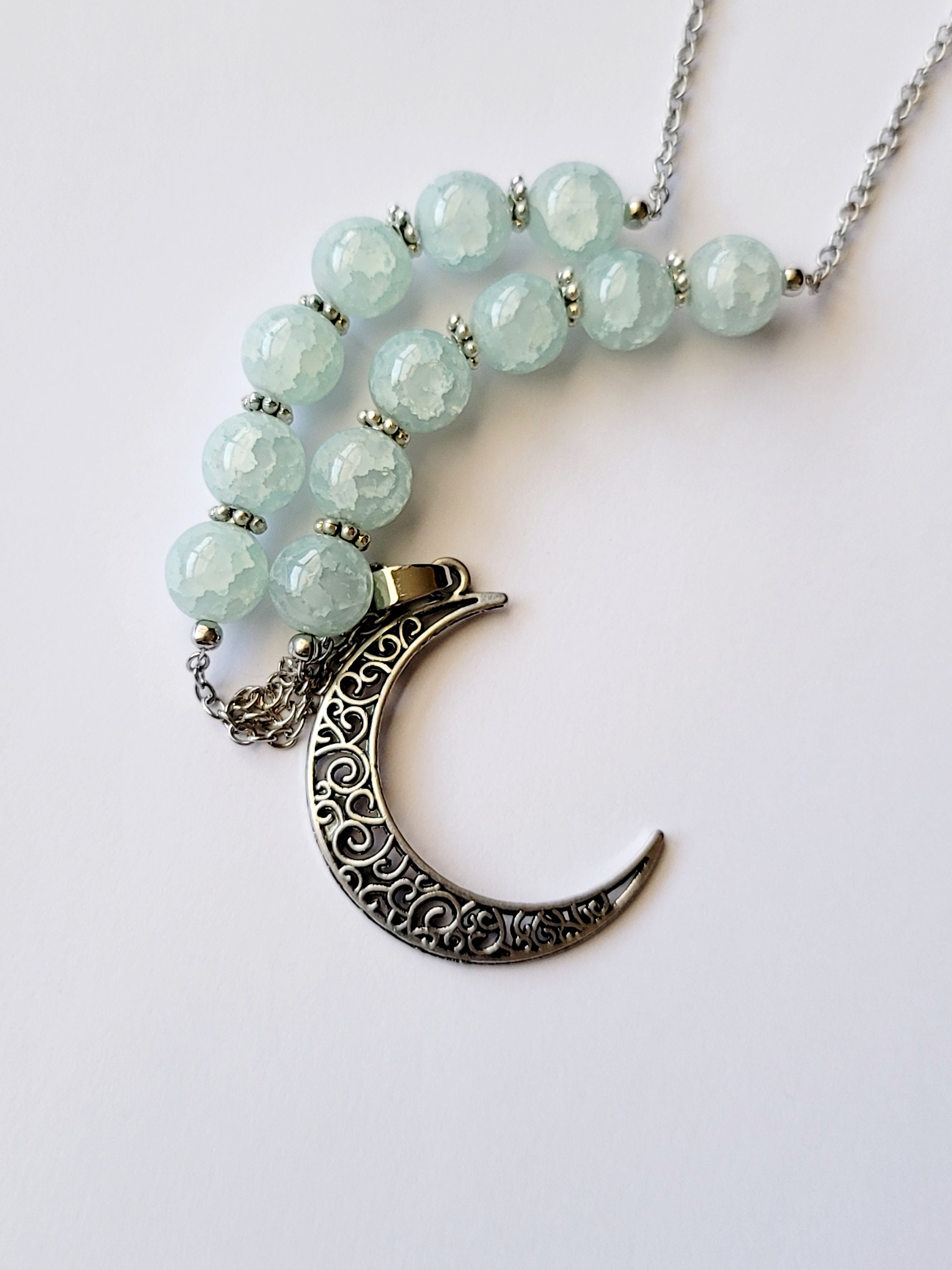 Collar de la luna celestial conjunto de joyería de cristal de | Etsy