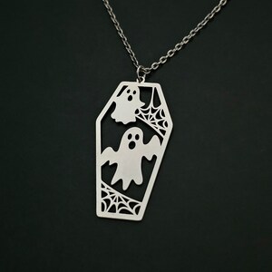Ghost Necklace Spooky Ghost Halloween Necklace Stainless - Etsy