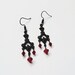 Gothic Black Chandelier Earrings, Red Crystal Goth Dangle Earrings ...