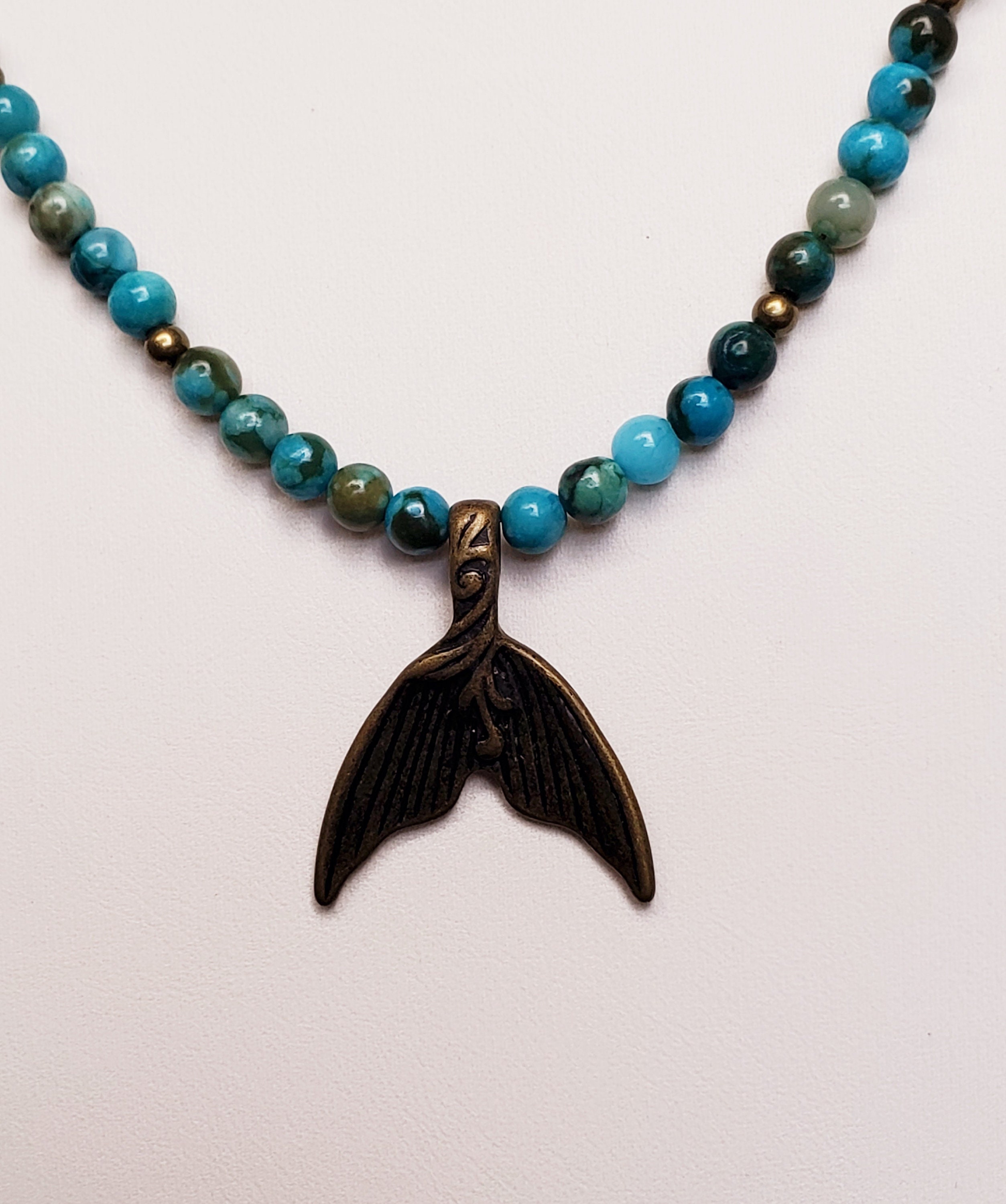 Mermaid Tail Jewelry Set Mermaid Tail Blue Stone Necklace - Etsy UK