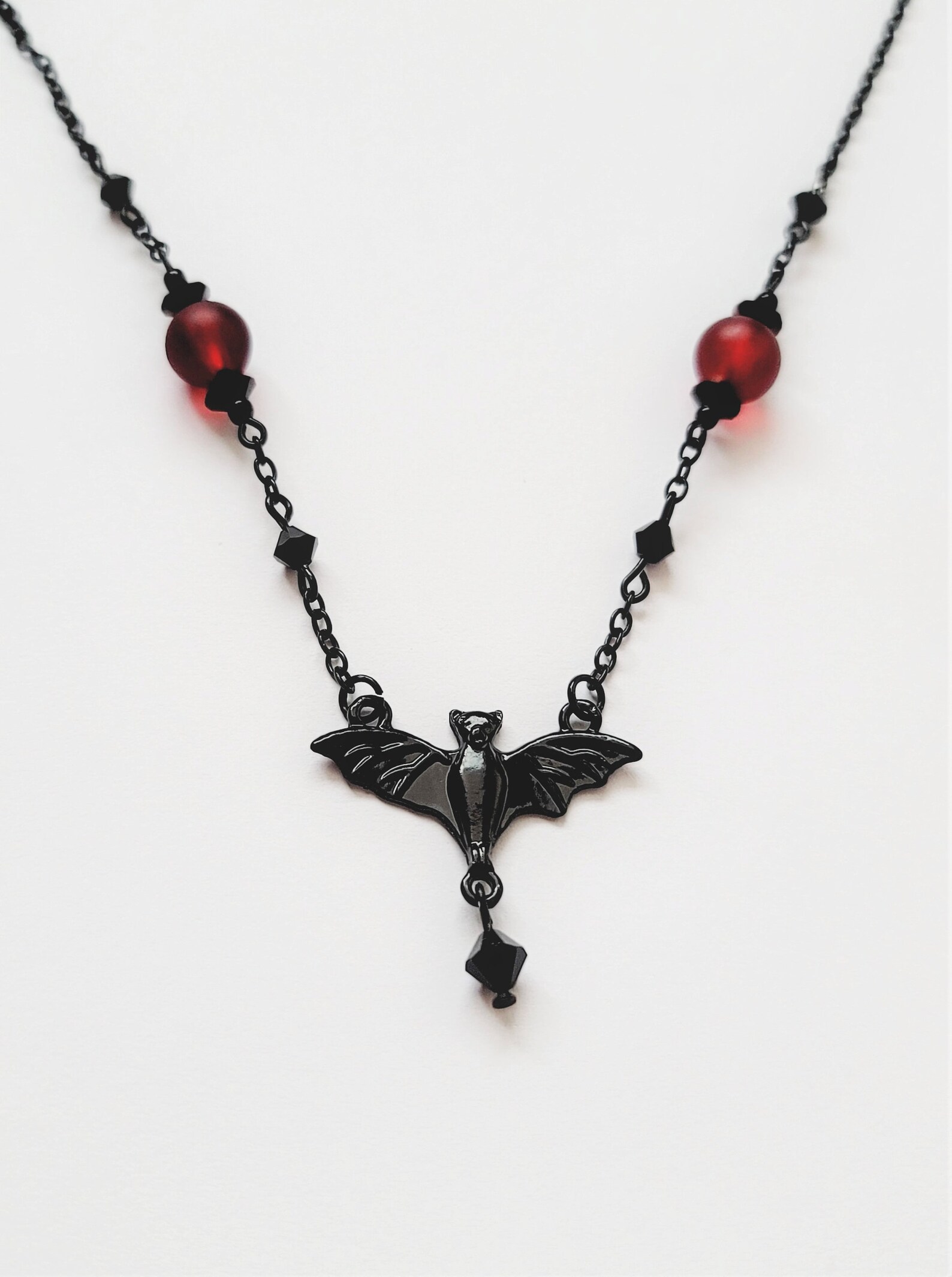 Bat Necklace Black Bat Gothic Necklace Halloween Jewelry - Etsy