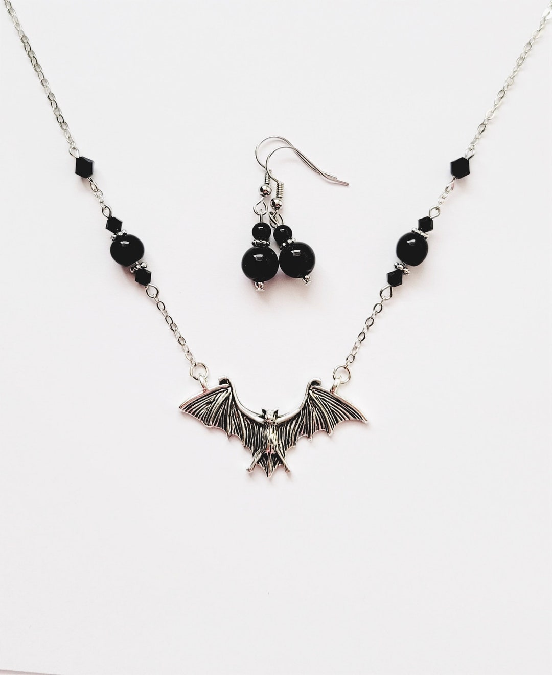 Bat Necklace Halloween Jewelry Gothic Bat Necklace Black - Etsy