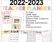 2022-2023 Teacher Planner Editable Pink and Black School - Etsy