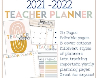 2020-2021 Boho Chic Teacher Planner Editable Neutral Teacher Binder - Etsy