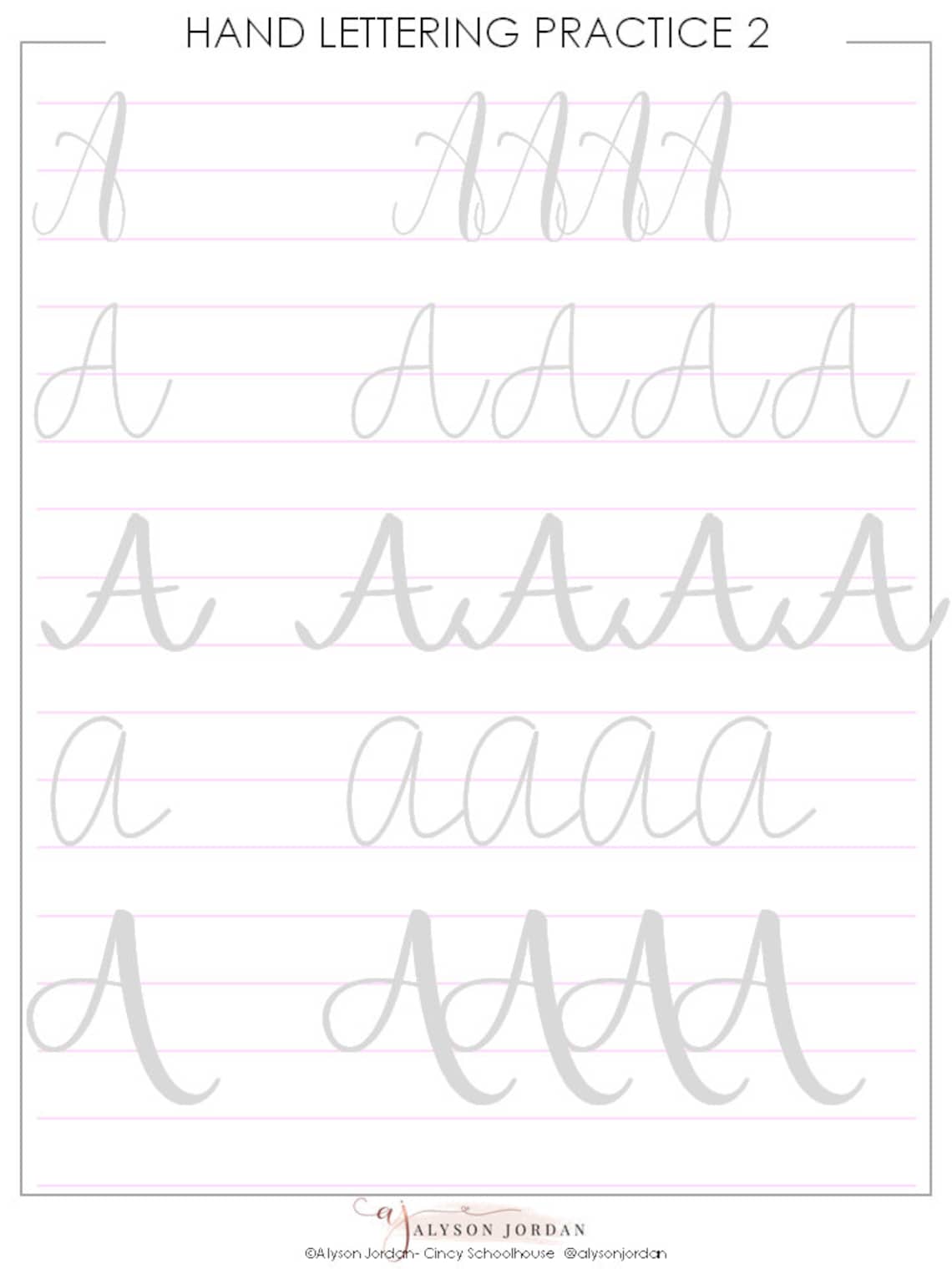 Handlettering Practice Sheets Hand Lettering Practice | Etsy