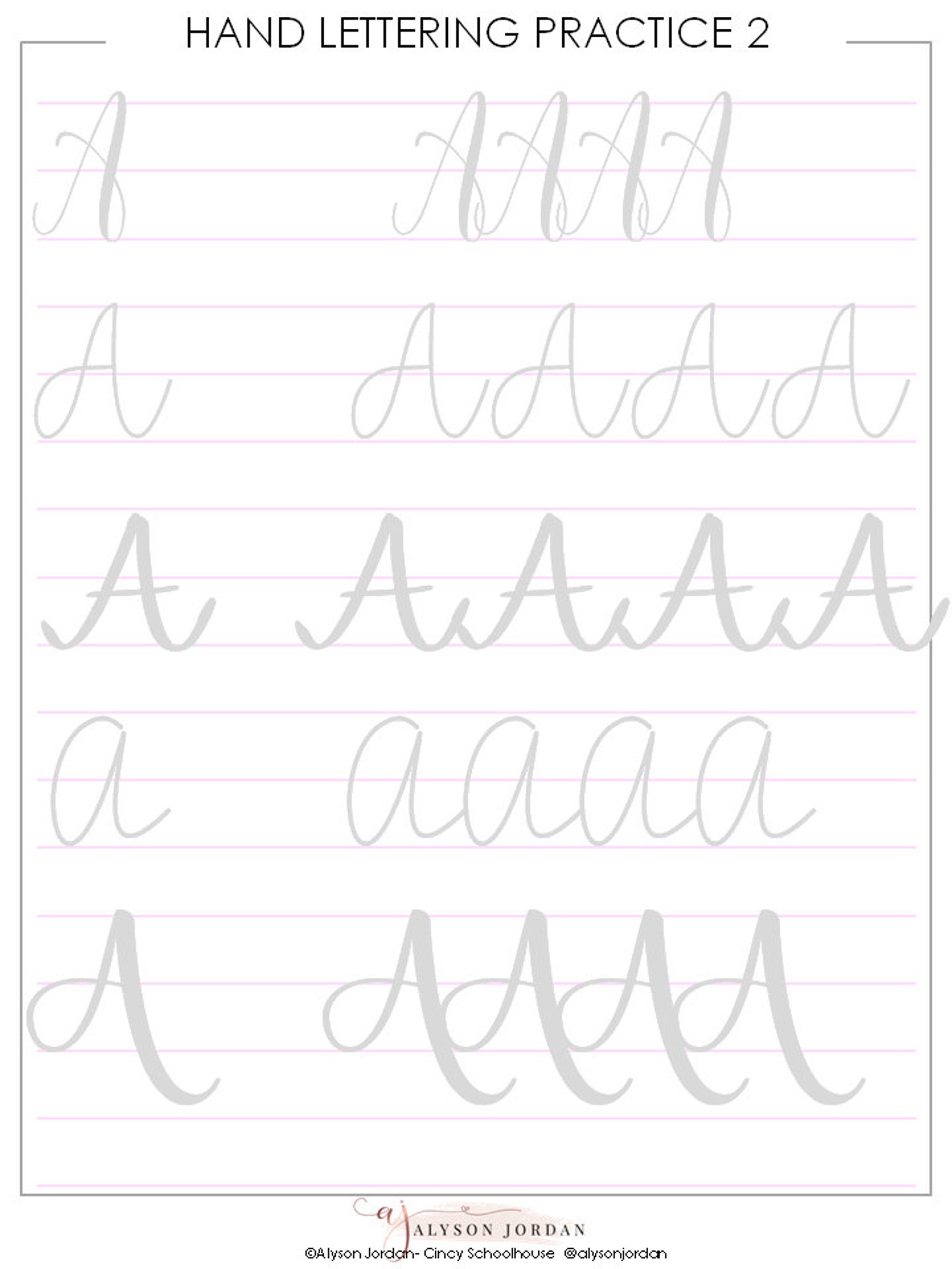 Handlettering Practice Sheets | Hand Lettering Practice Worksheets ...
