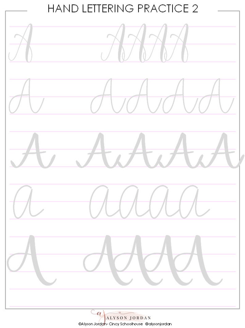 Handlettering Practice Sheets | Hand Lettering Practice Worksheets ...