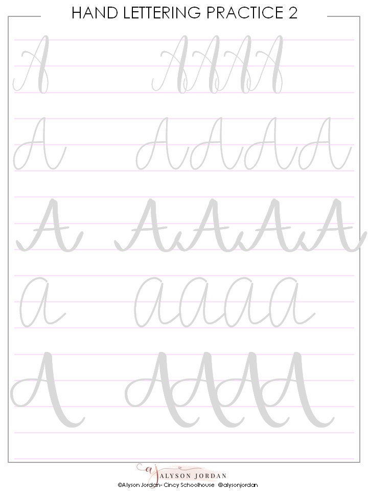 Handlettering Practice Sheets | Hand Lettering Practice Worksheets ...