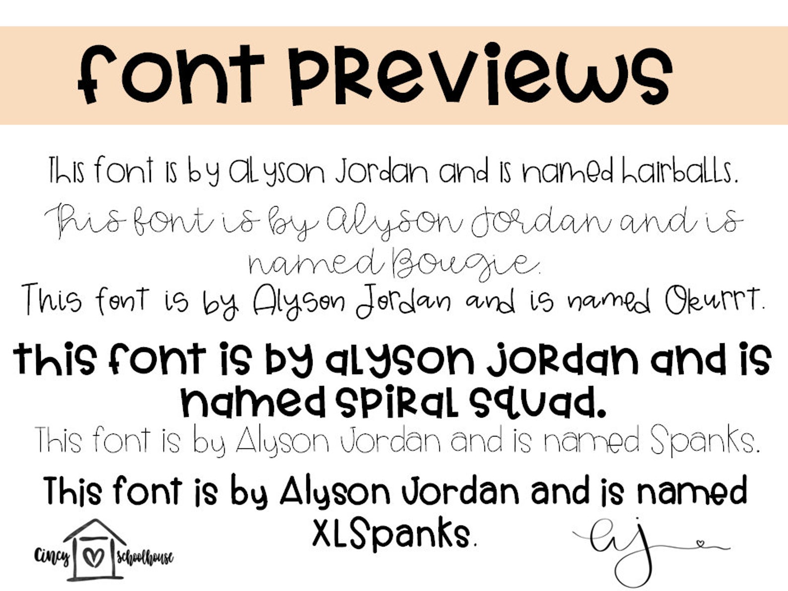 Alyson Jordan Fonts Volume #7 - Etsy