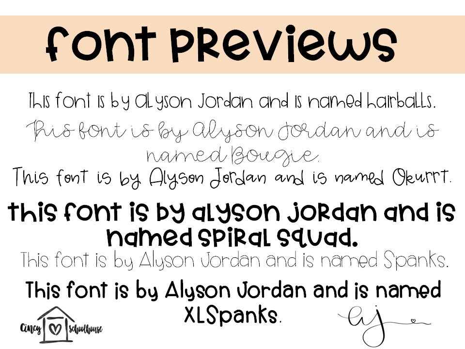 Alyson Jordan Fonts Volume #7 - Etsy
