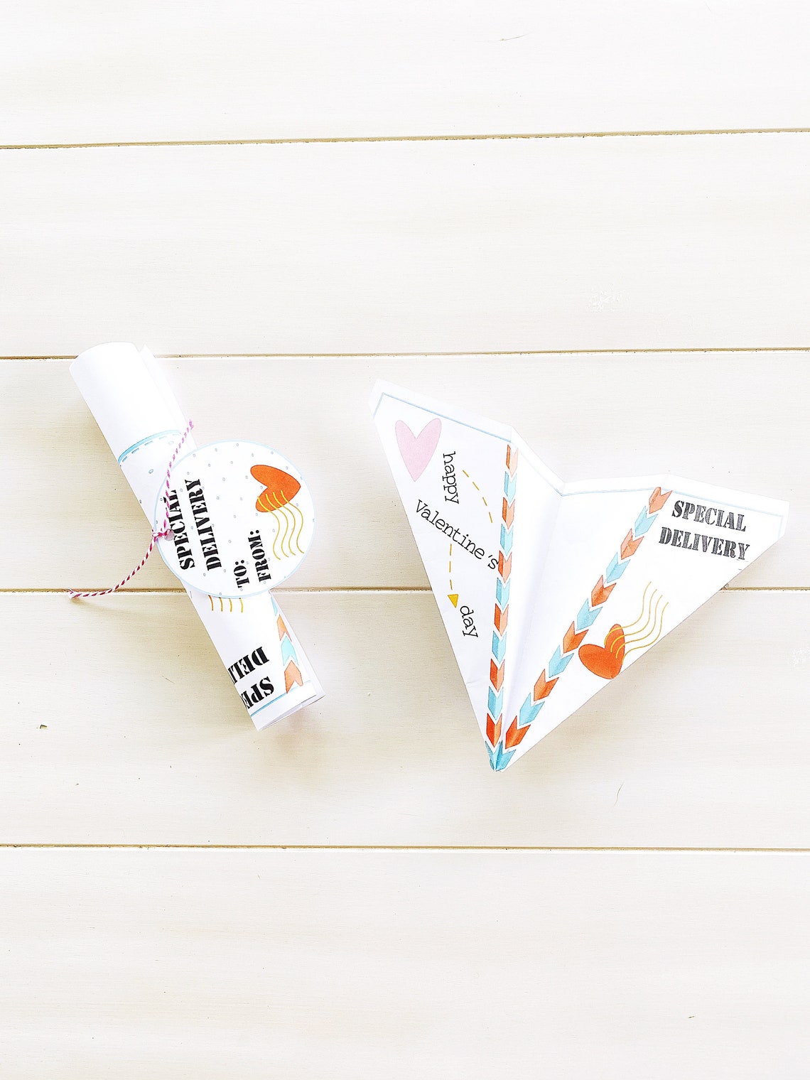 Kids Paper Airplane Valentine | Valentine's Day Card for Kids | Paper ...