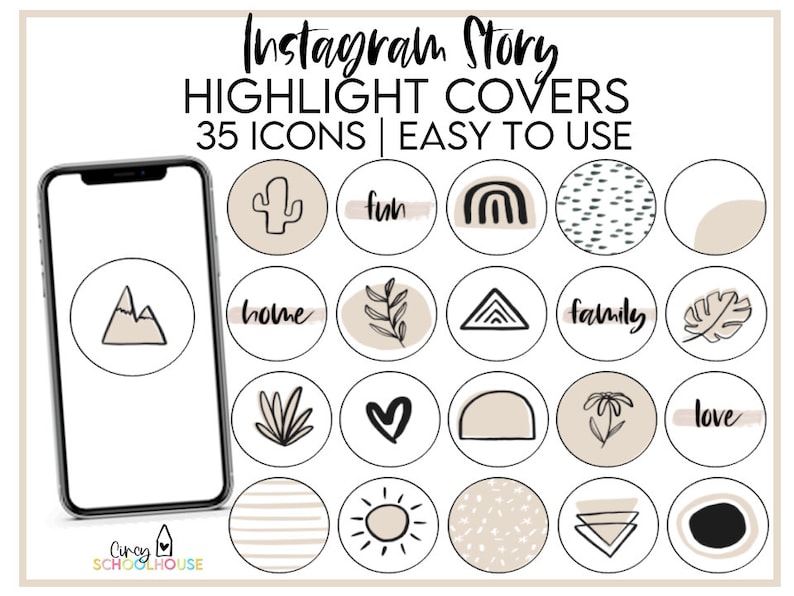 Instagram Story Highlight Covers | Neutral Boho Chic - Etsy
