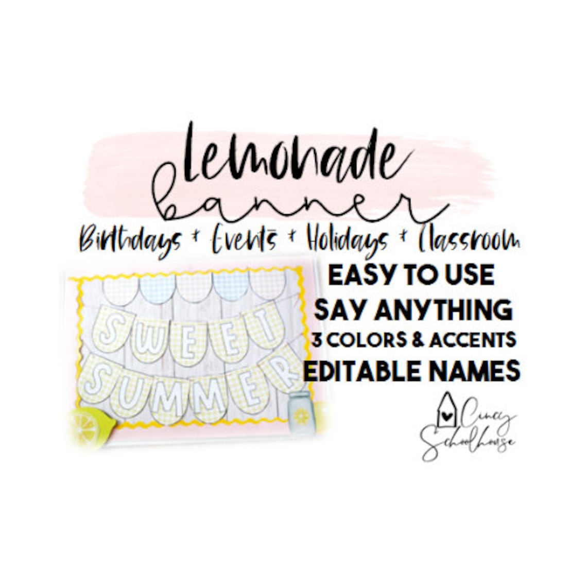 Lemon Banner | Editable | Birthday Banner | Lemonade Stand | Kids ...