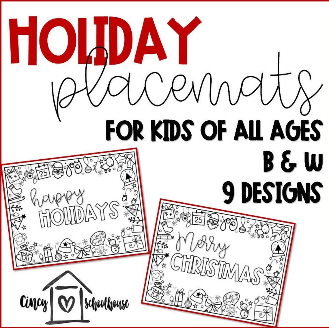 Holiday Coloring Placemats - Etsy