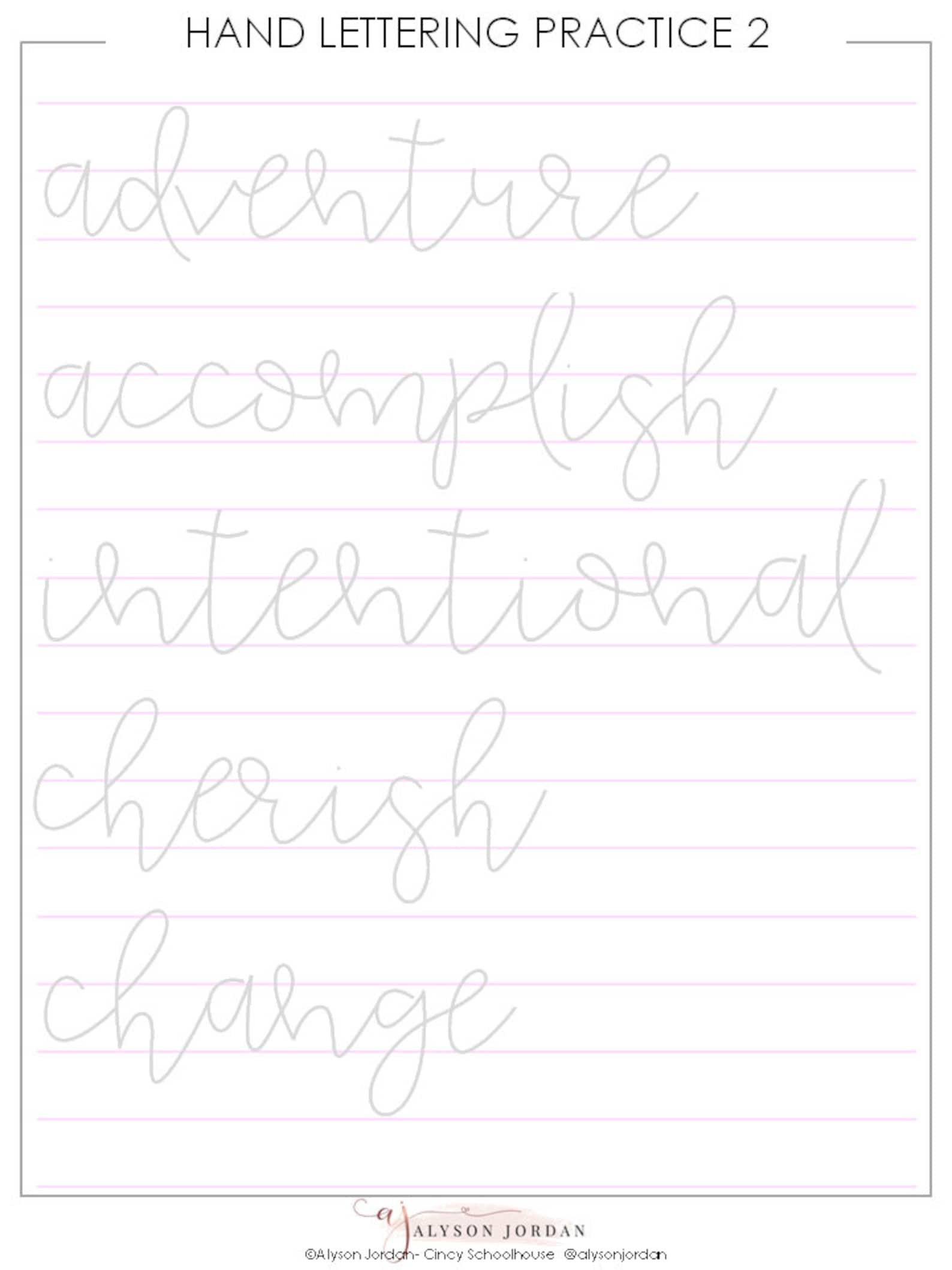 Handlettering Practice Sheets | Hand Lettering Practice Worksheets ...