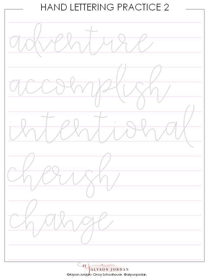 Handlettering Practice Sheets | Hand Lettering Practice Worksheets ...