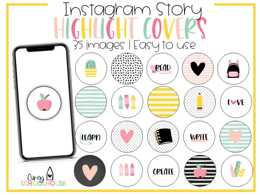 Teacher Instagram Story Highlight Covers | Blush Pink and Black - Etsy