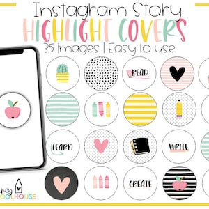 Teacher Instagram Story Highlight Covers Blush Pink and Black - Etsy