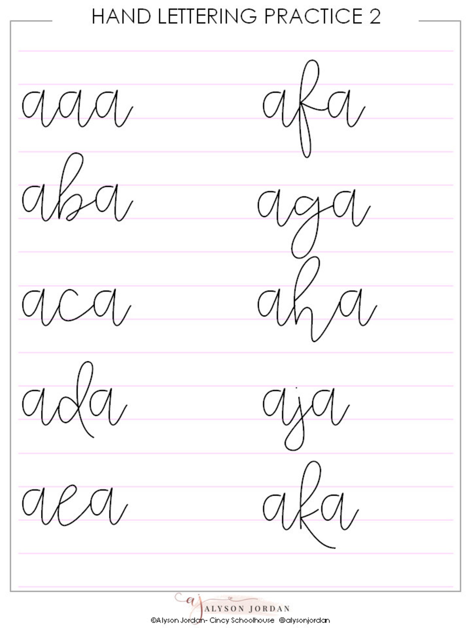 Handlettering Practice Sheets Hand Lettering Practice - Etsy